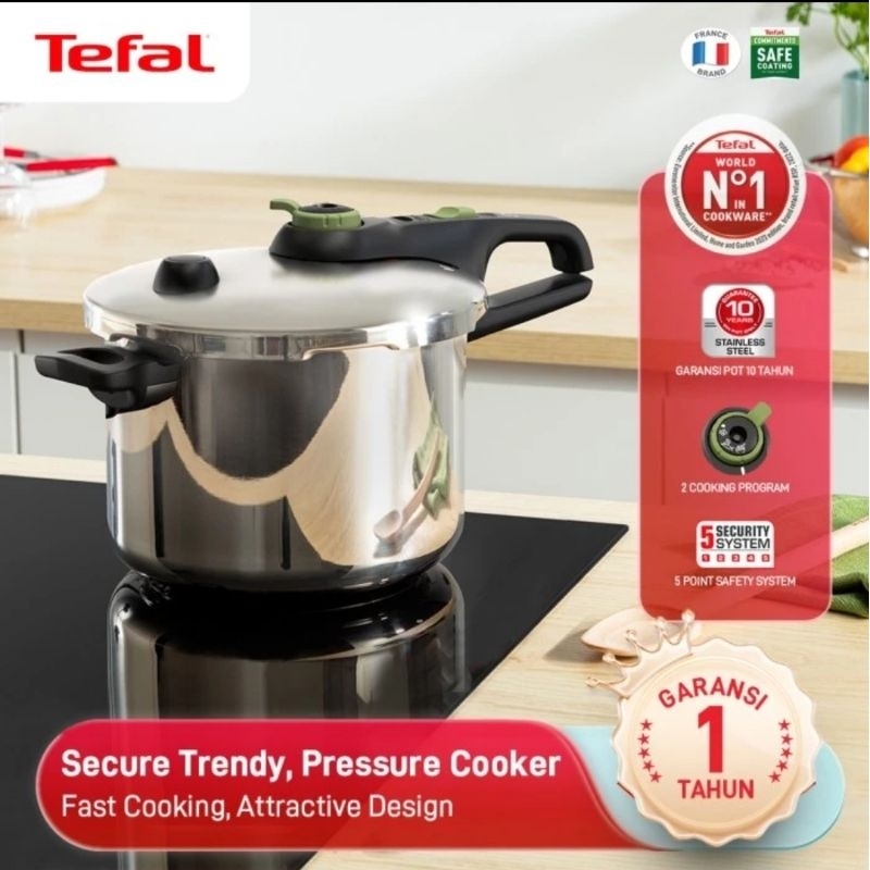 Jual Tefal Panci Presto Induksi Stainless Steel 4L atau 8L - Induction ...