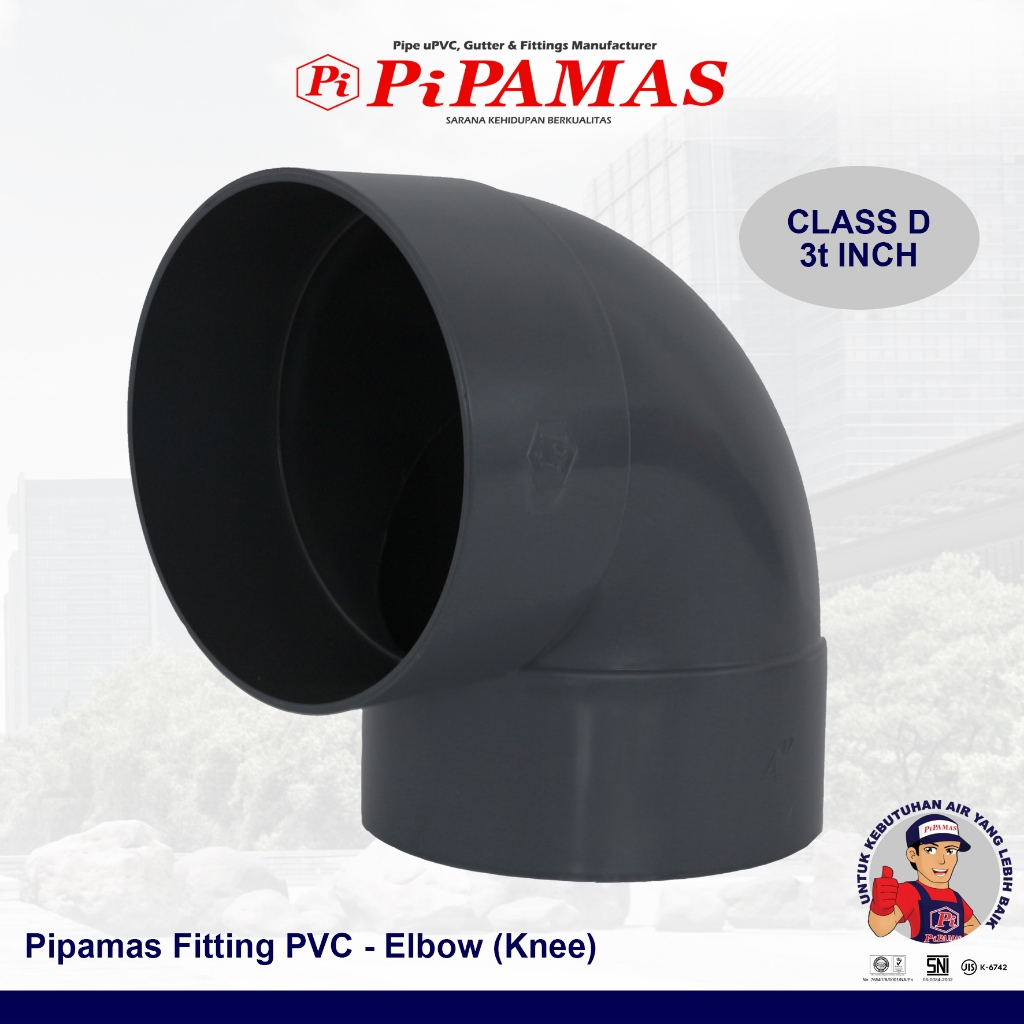 Jual PiPAMAS Fitting PVC D - Elbow (Knee) 3t" (Inch) | Shopee Indonesia