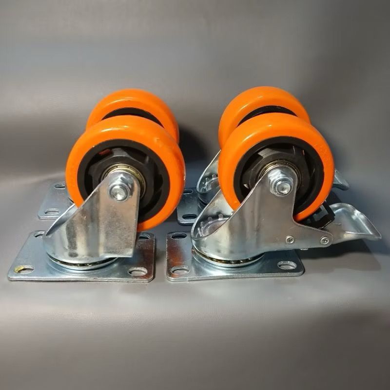 Jual RODA 3INCH SET 4 PCS PVC ORANGE / RODA TROLI / RODA ETALASE/ RODA ...