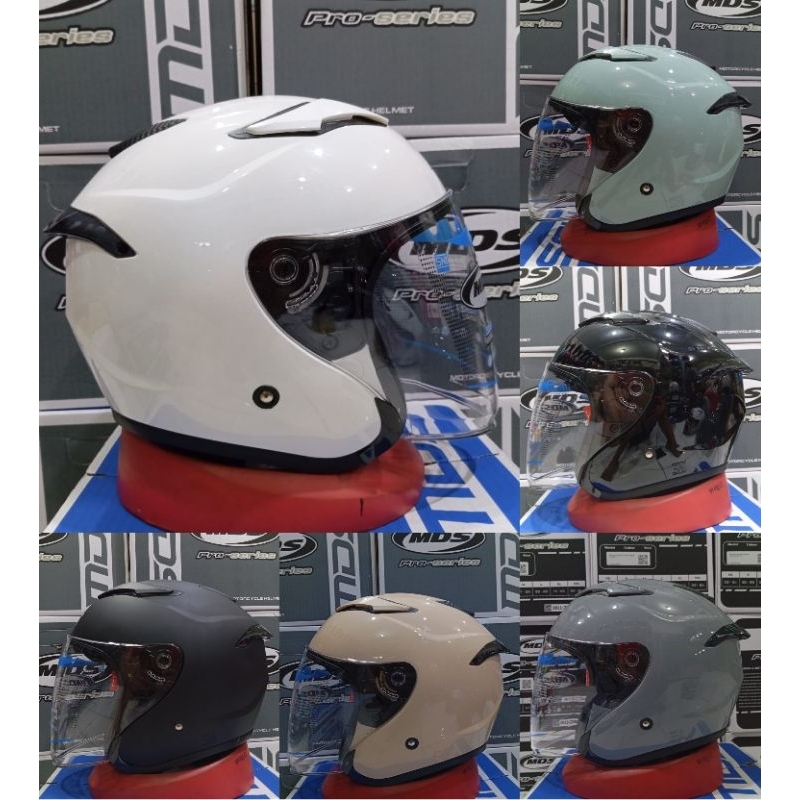 Jual Helm half face MDS voltus solid original | Shopee Indonesia
