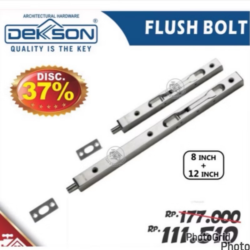 Jual FLUSH BOLT DEKKSON 8 INCH + 12 INCH STAINLESS STEEL 304/ DEKKSON ...