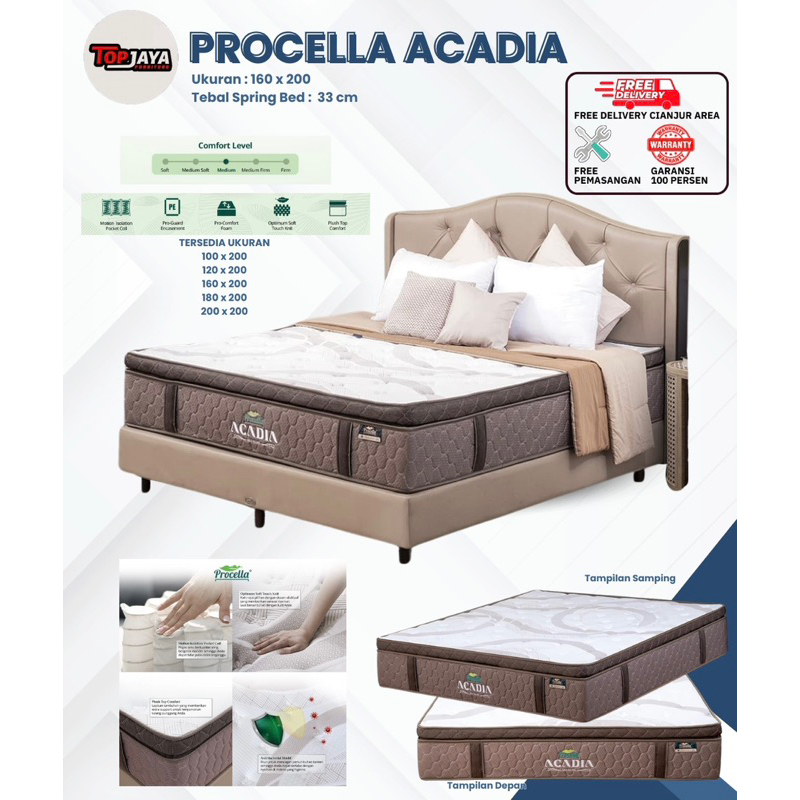 Jual PROCELLA SPRING BED ACADIA SERIES | Shopee Indonesia