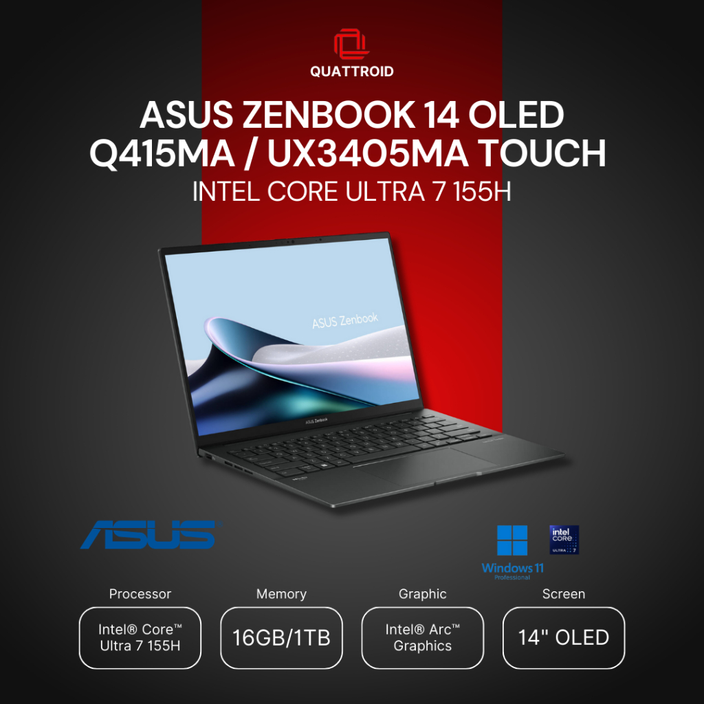 Jual Asus Zenbook 14 Q425MA/UX3405MA OLED Ultra 7 155H 16GB 1TB SSD W11 ...