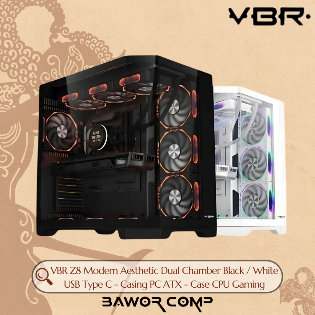 Jual VBR Z8 Modern Aesthetic Dual Chamber Black / White USB Type C ...