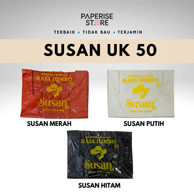 Jual Kantong Plastik Kresek HD Tebal Merk Susan Ukuran 50 Raja Jumbo ...