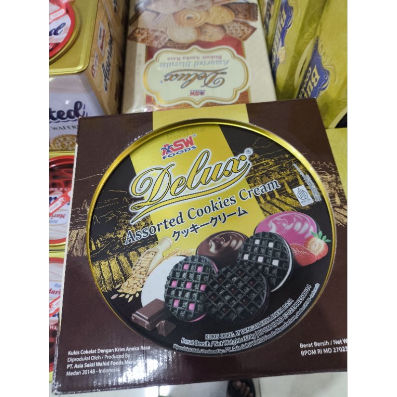 Jual Biskuit Deluxe Assorted Cookies Cream 324gr kaleng | Shopee Indonesia