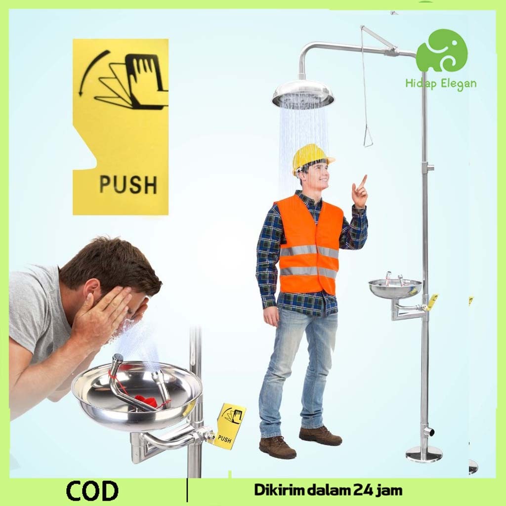 Jual COD Safety Shower Emergency Eyewash Ready Emergency Eyewash Shower ...