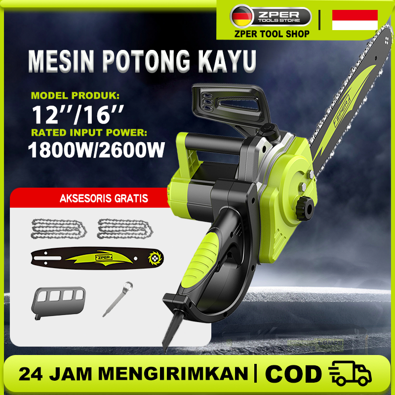 Jual 【COD】ZPER Mesin Potong Kayu Mesin Chainsaw Gergaji Potong Pohon Kayu Gergaji Mesin Potong ...