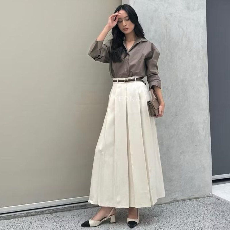 Jual Rok Wanita Skirt Korean Style Putih Rok Panjang Wanita Kerja ...