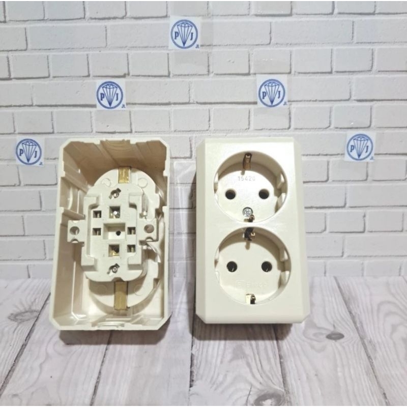 Jual Stop Kontak Double Broco OB / Stop Kontak Tempel Double Broco ...