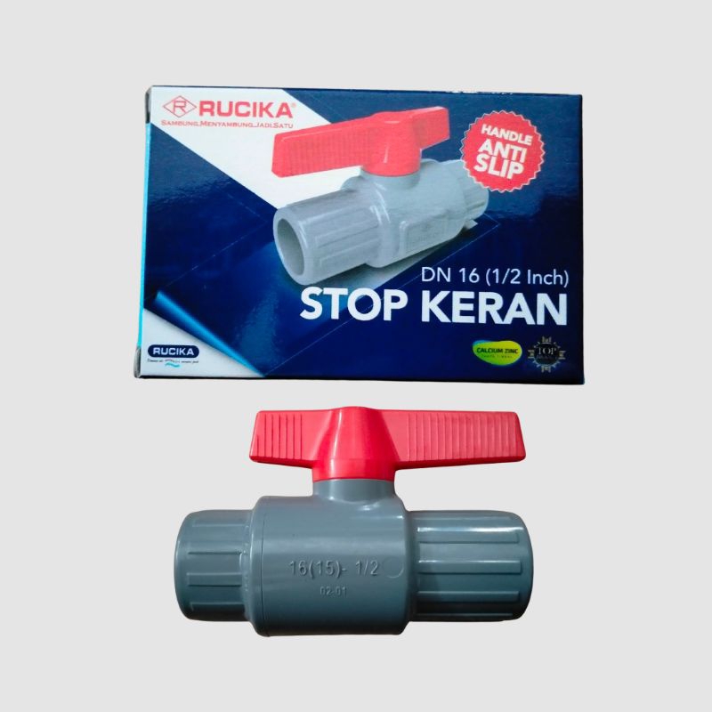 Jual Stop Keran/PVC Ball Valve Rucika Original 1/2 inch | Shopee Indonesia