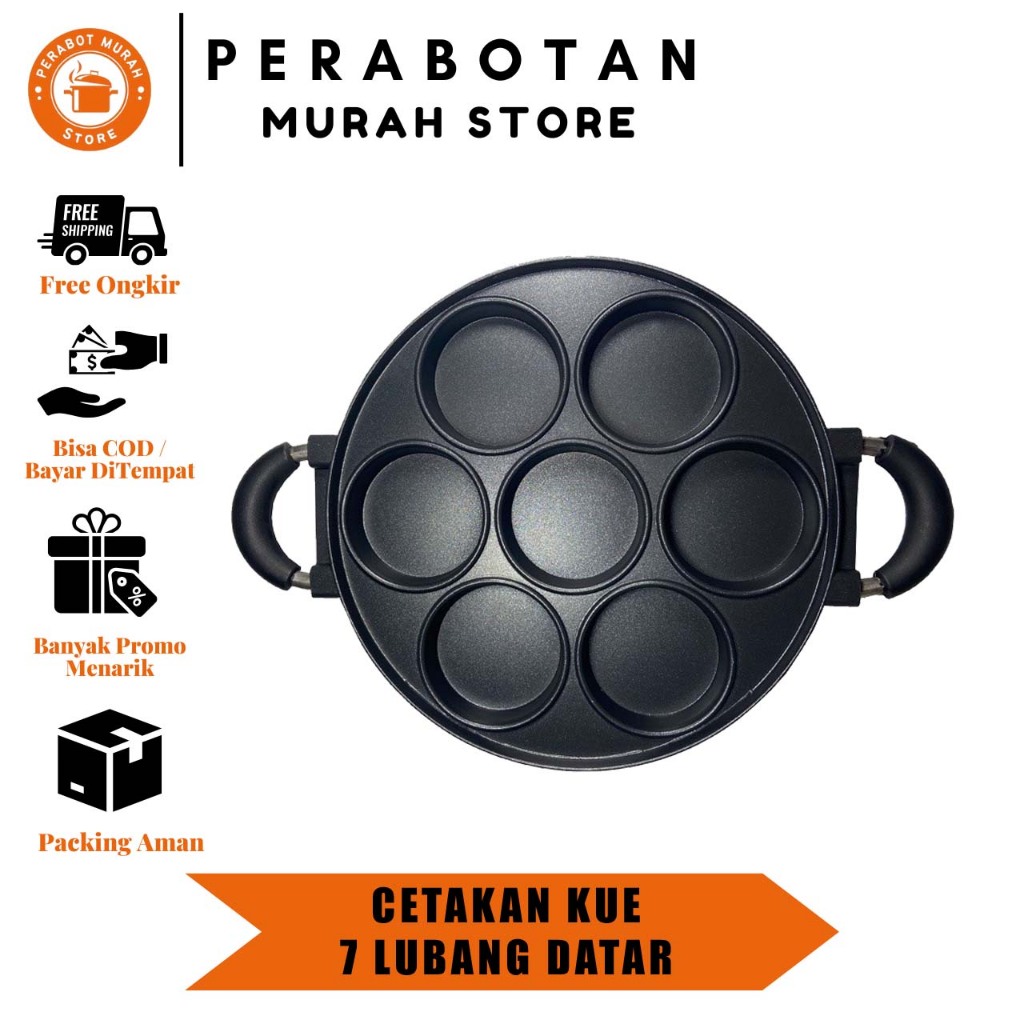 Jual PM - Cetakan Kue Martabak Mini 7 Lubang Datar Happy Call Anti ...