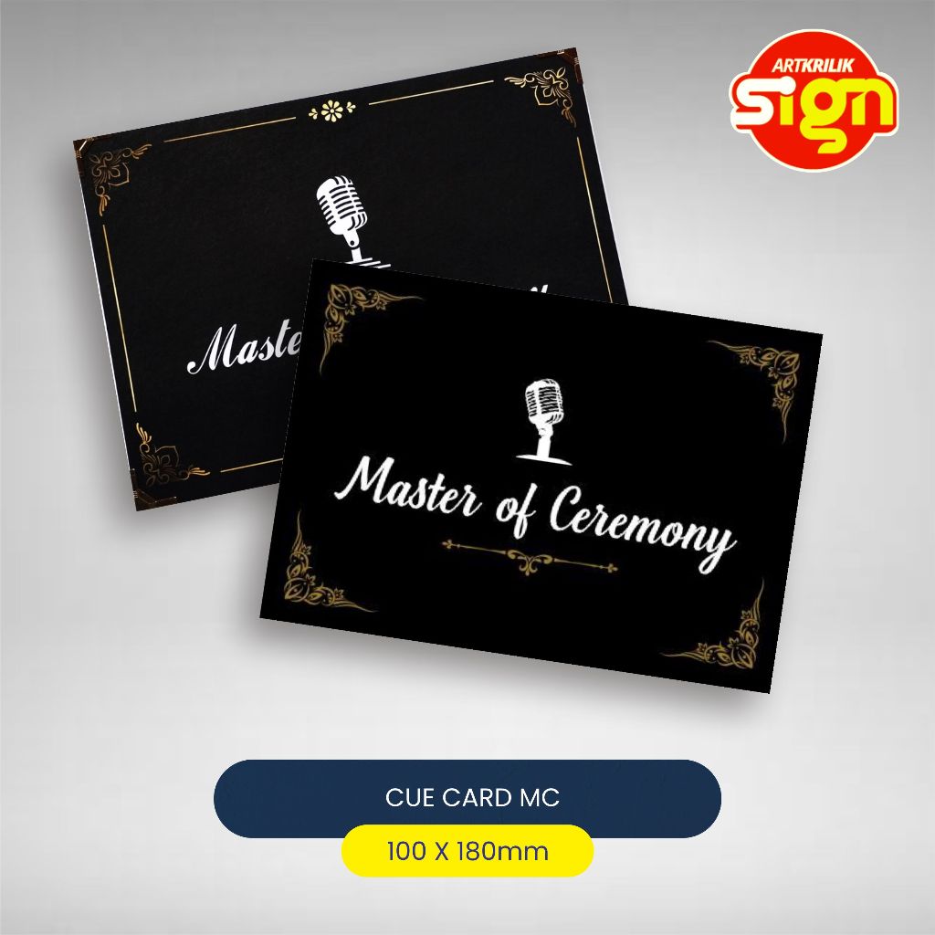 Jual Artkrilik - Acrylic Cue Card A5 MC | Master Of Ceremony Cue Card ...