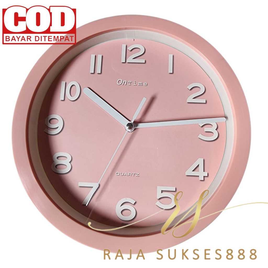 Jual Jam Dinding Polos Minimalis Hijau Pink Abu Diameter 19cm Ontime 19 ...
