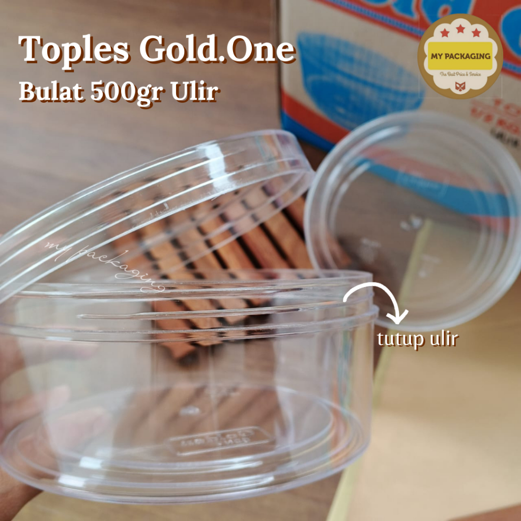 Jual Toples Kue Bulat 500gr Tutup Ulir - Toples Bulat 500gr Ulir 1/2 ...