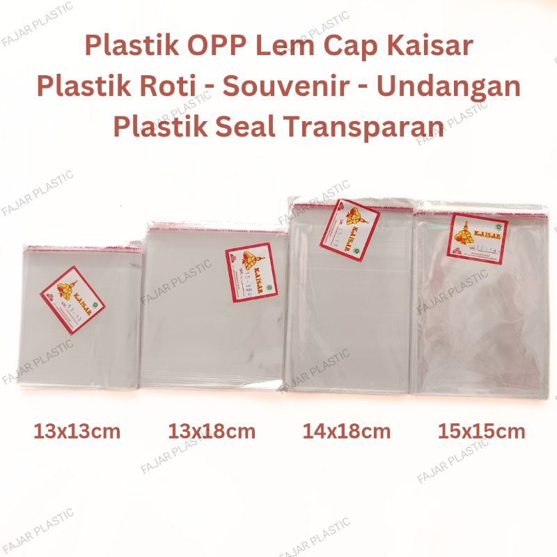 Jual 100 Lembar Plastik OPP Lem Tebal Cap Kaisar - Plastik Roti Backery ...