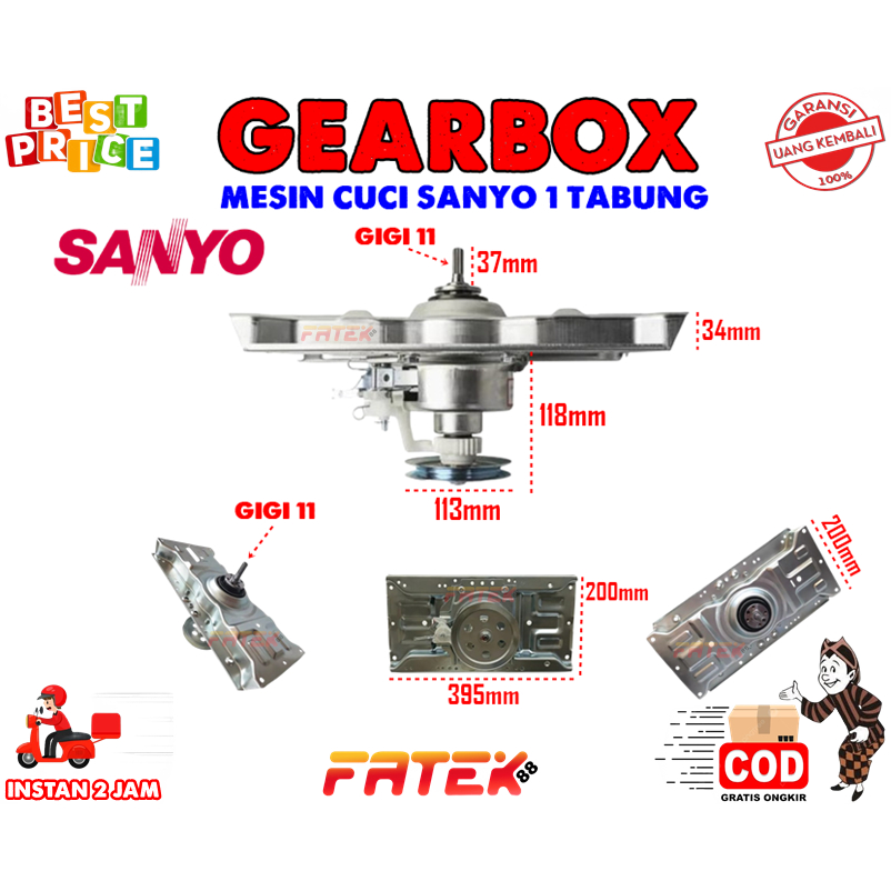 Jual GEAR BOX MESIN CUCI SANYO | GIRBOX / GEARBOX / GERBOX 1 TABUNG TOP ...