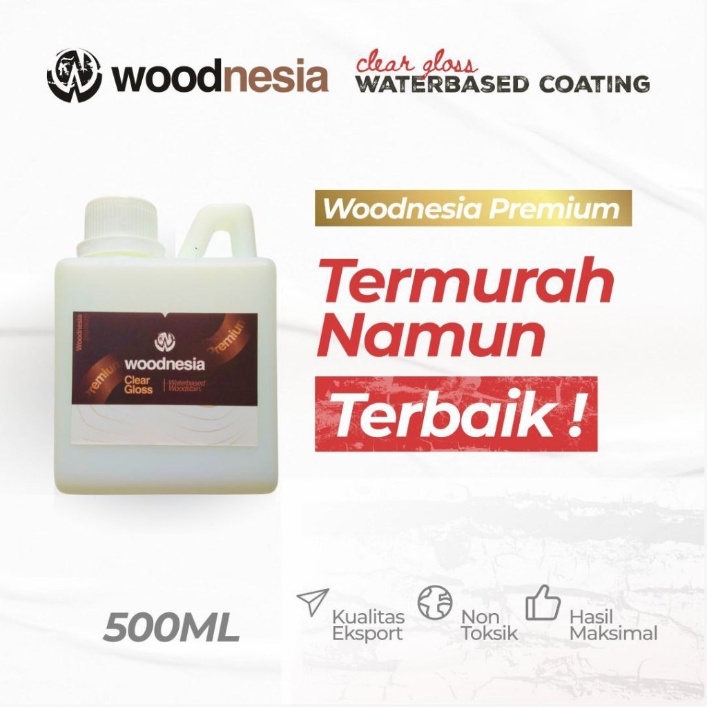 Jual Cat Cleargloss Premium 500gr Kayu Dan Batu Pualam Waterbase Woodnesia Pernis Varnish ...