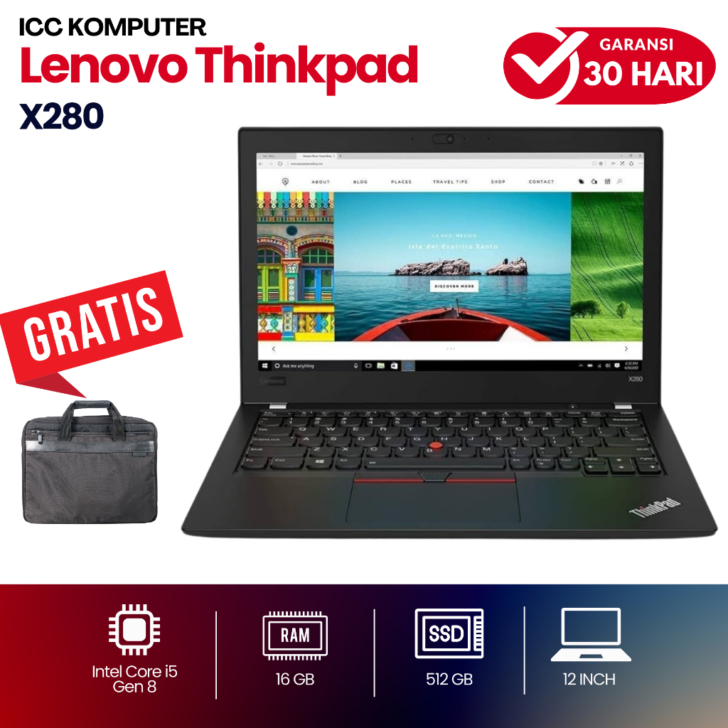Jual Lenovo Thinkpad x280 Core i5 Gen 8 Ram 16GB SSD 512GB - Laptop 12 ...