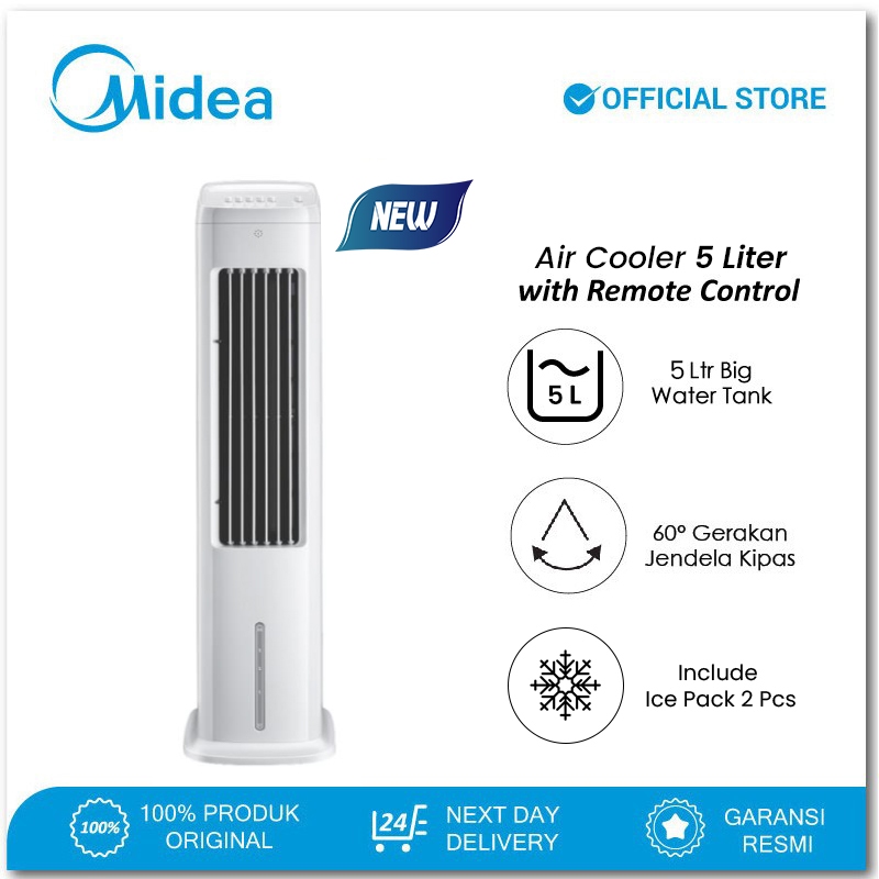 Jual Midea Tower Fan Air Cooler 3in1 MAC500M0BPW 5L Humidifier Diffuser ...