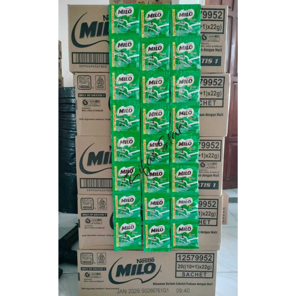 Jual MILO ACTIV-GO Susu Coklat Bubuk 22 g (1 Renteng isi 10+1 Pcs ...