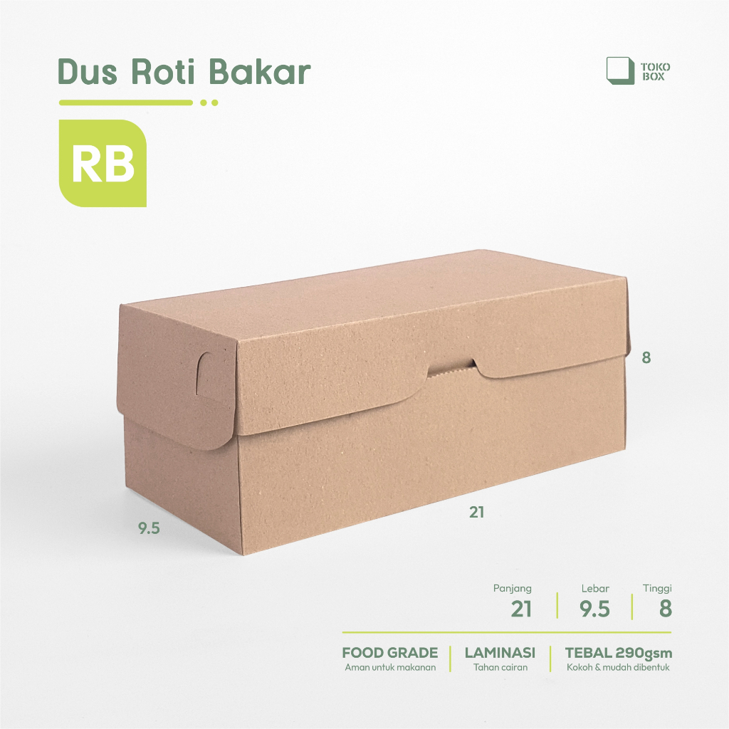 Jual Dus Roti Bakar Bandung | 21x9.5x8 cm | Box Kotak Kemasan Roti ...