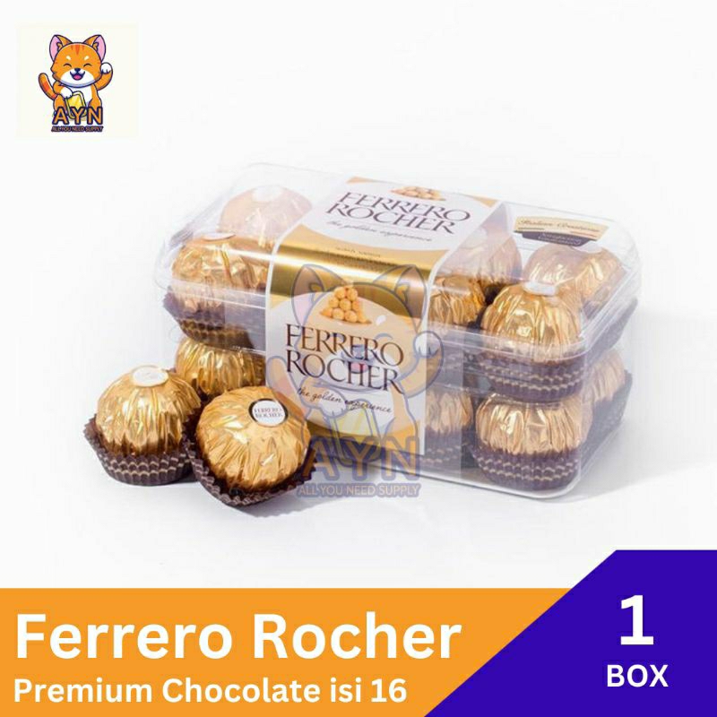 Jual Ferrero Rocher Premium Chocolate Coklat [ 1 box isi 16 pcs ...