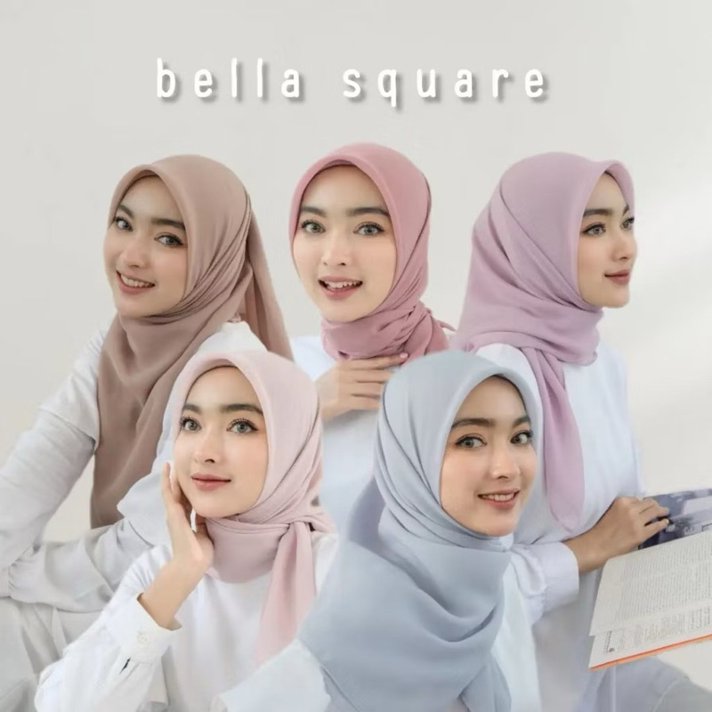 Jual HIJAB POLOS BELLA SQUARE SEGI EMPAT KERUDUNG SEGI EMPAT POLOS NEW ...