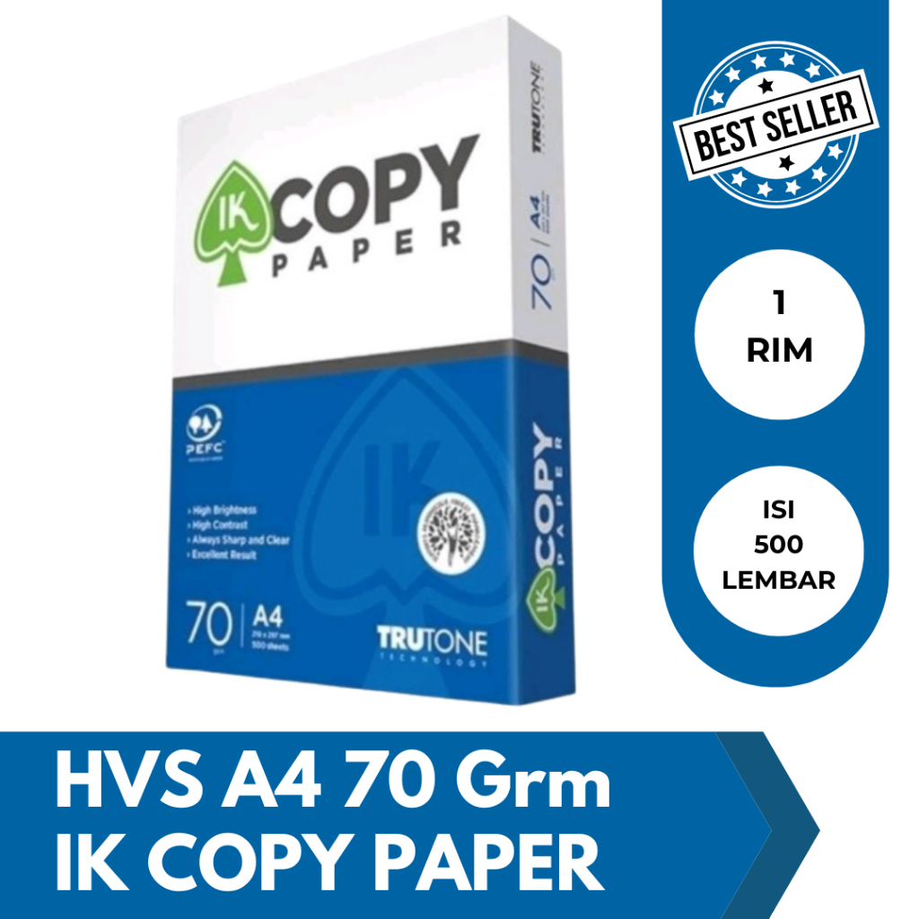 Jual KERTAS HVS A4 70 GRAM 75 GRAM 1 RIM 500 LEMBAR KERTAS PRINT FOTOCOPY | Shopee Indonesia
