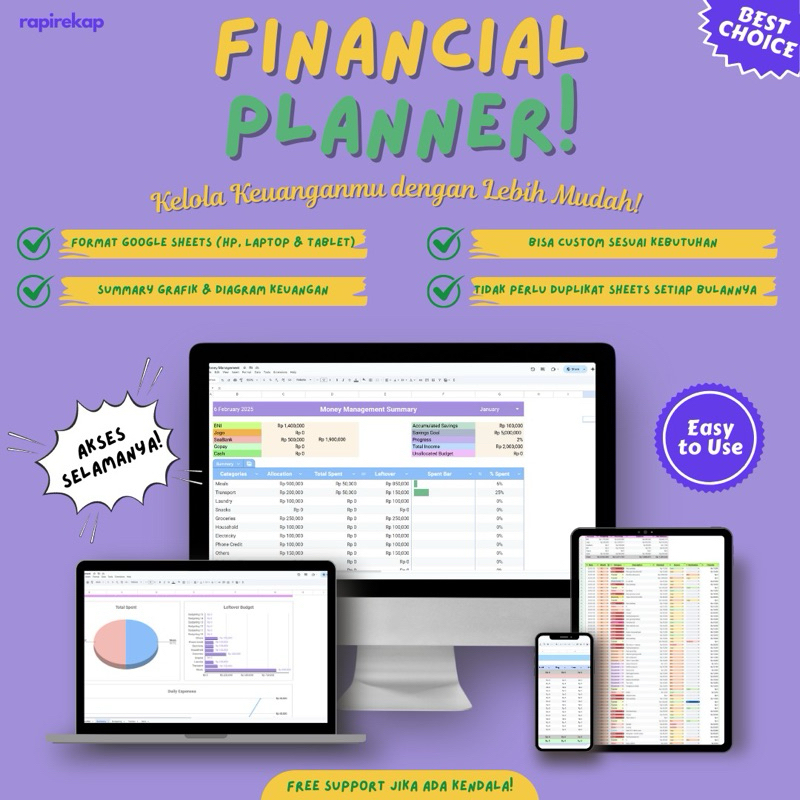 Jual TEMPLATE PENGELOLA KEUANGAN, Budget Planner, Budgeting, Pencatat ...
