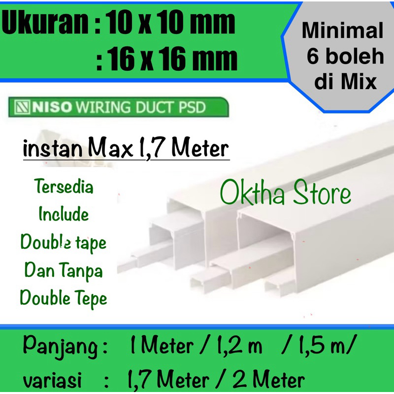 Jual Kabel Duct 10x10 / 16 x 16mm 1 m /1,2 m /1,5 m /1,7 m / 2meter ...