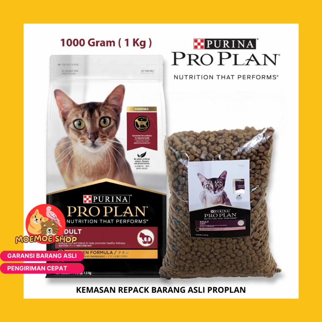 Jual PRO PLAN Adult Proplan Makanan Kucing Kering 1kg Rasa Ayam Mix ...