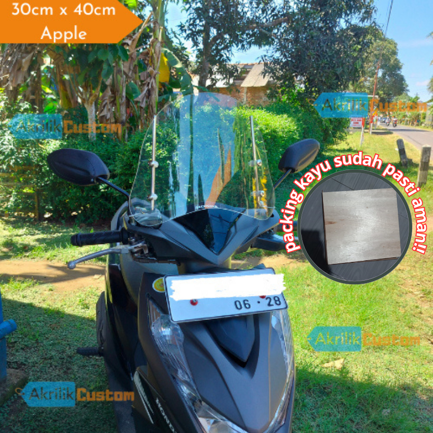 Jual Windshield Motor Universal Apple ukuran 30cm x 40cm Visor Tameng ...