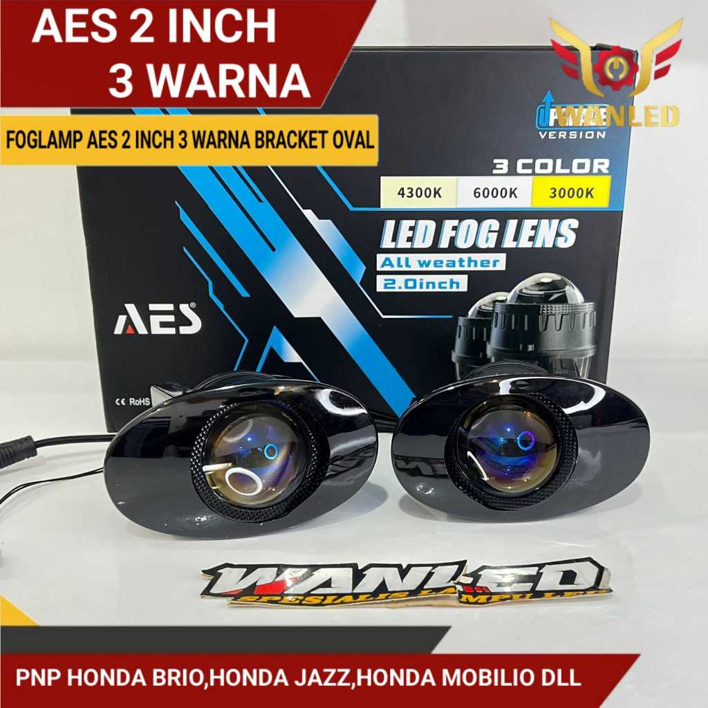 Jual FOGLAMP PROJECTOR BI LED 2 INCH AES 3 COLOR 3 WARNA HONDA TOYOTA ...