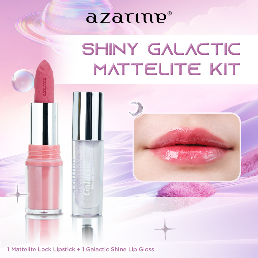 Jual Azarine Shiny Galactic Mattelite Kit [2 PCS] Lipstick Matte with ...