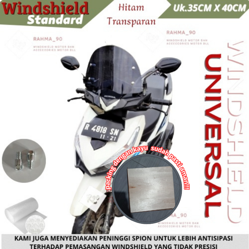 Jual Windshield Rayben Hitam Transparan Ukuran 25cm x 40cm Winsil Visor ...