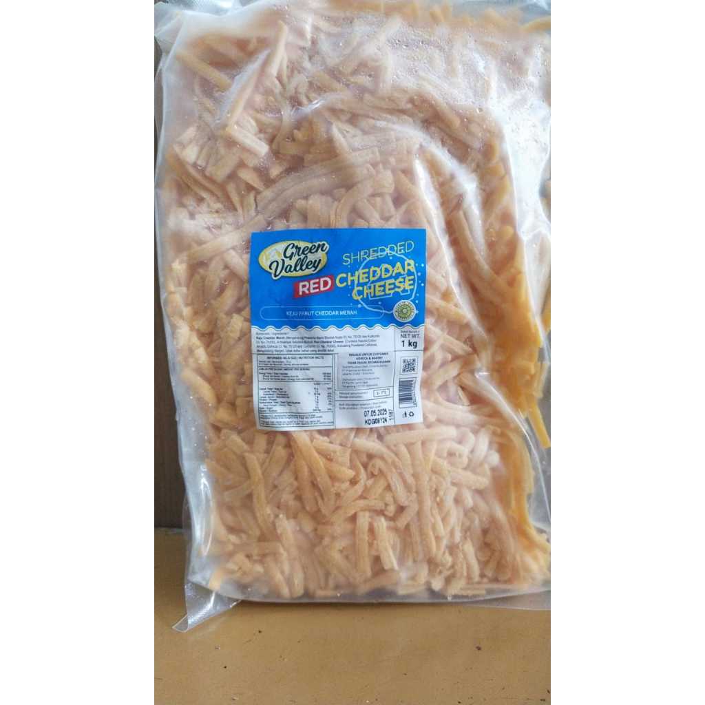 Jual SHREDDED RED CHEDDAR CHEESE 1KG / ORANGE CHEDDAR SHREDDED / KEJU ...
