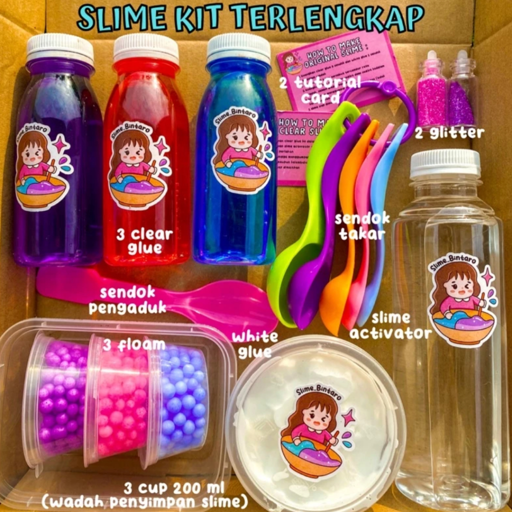 Jual SLIME KIT TERLENGKAP || MAINAN ANAK || MURAH || BIKIN SENDIRI DIRUMAH || ANTI GAGAL ...