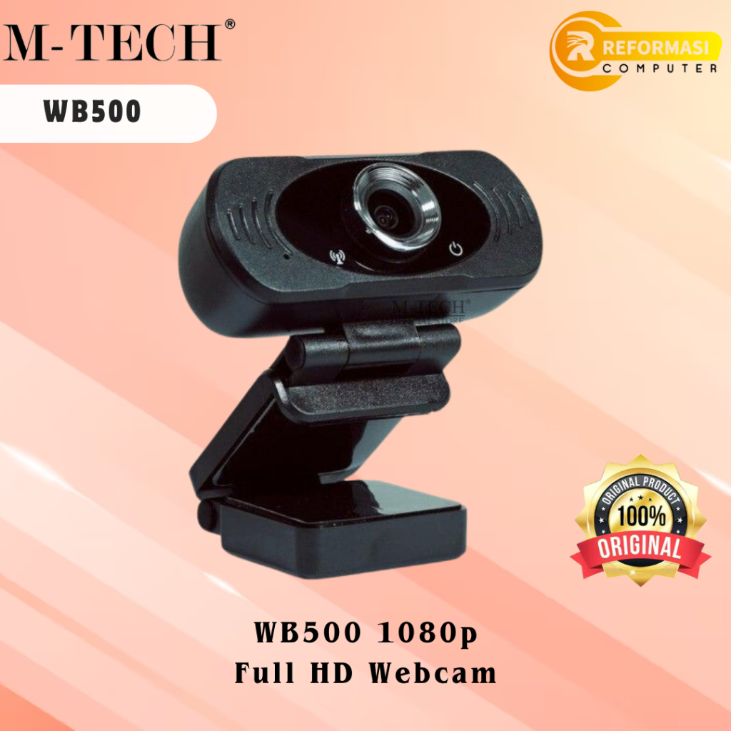 Jual M-TECH Webcam M-tech M tech Mtech WB600 1080 Full HD with Ring Light Mode | Shopee Indonesia