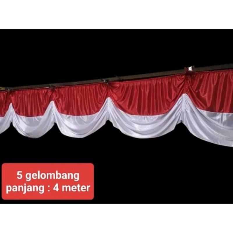 Jual BENDERA BACKGROUND KARET 5 Gelombang (4Meter) | Shopee Indonesia