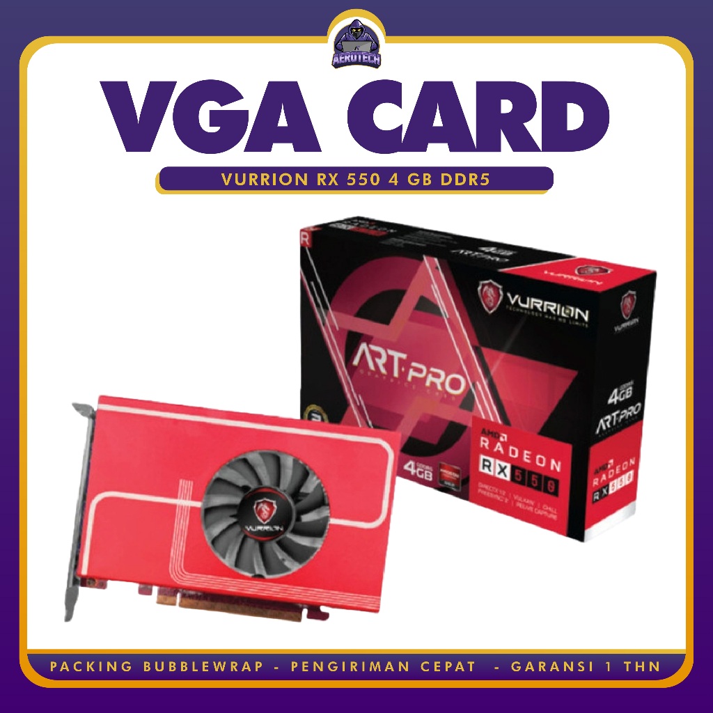 Jual VGA VURRION RX 550 4GB GDDR5 128Bit GAMING VGA ORI GARANSI RESMI 2 ...