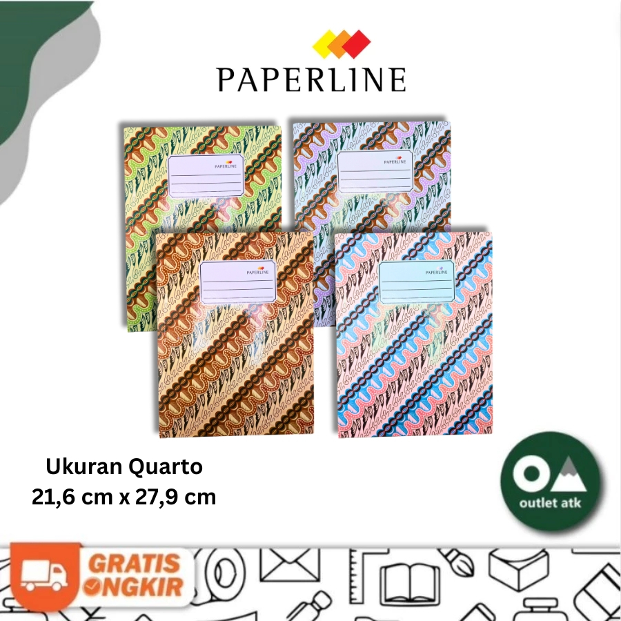 Jual Buku Tulis Hard Cover Paperline Quarto / Kwarto isi 100 Lembar ...
