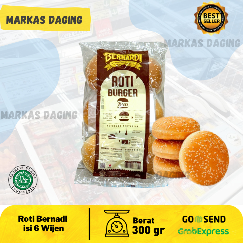 Jual Roti Burger Wijen BERNARDI 6 Pcs - Roti Burger Berkualitas dengan ...