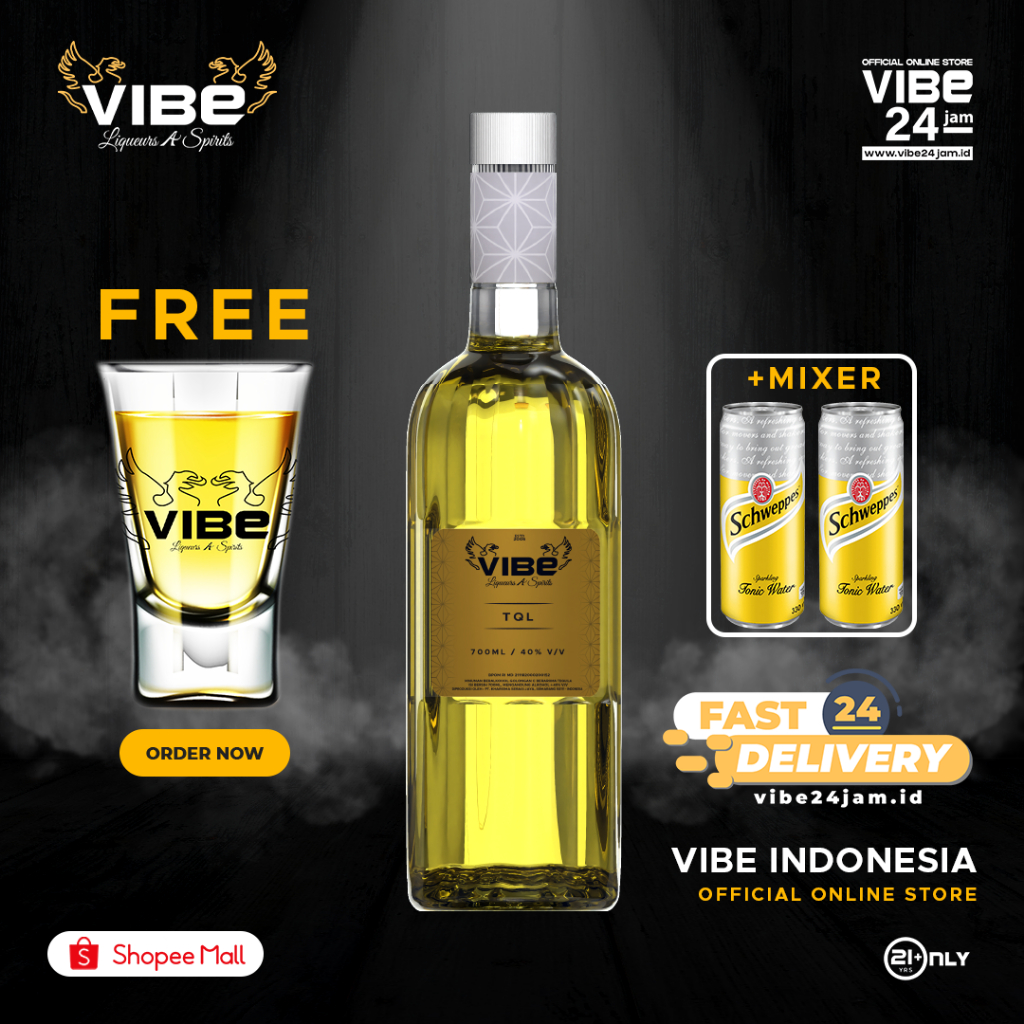 Jual Minuman VIBE Tequila Botol 700 ml Ekstra tonic water 2 kaleng ...
