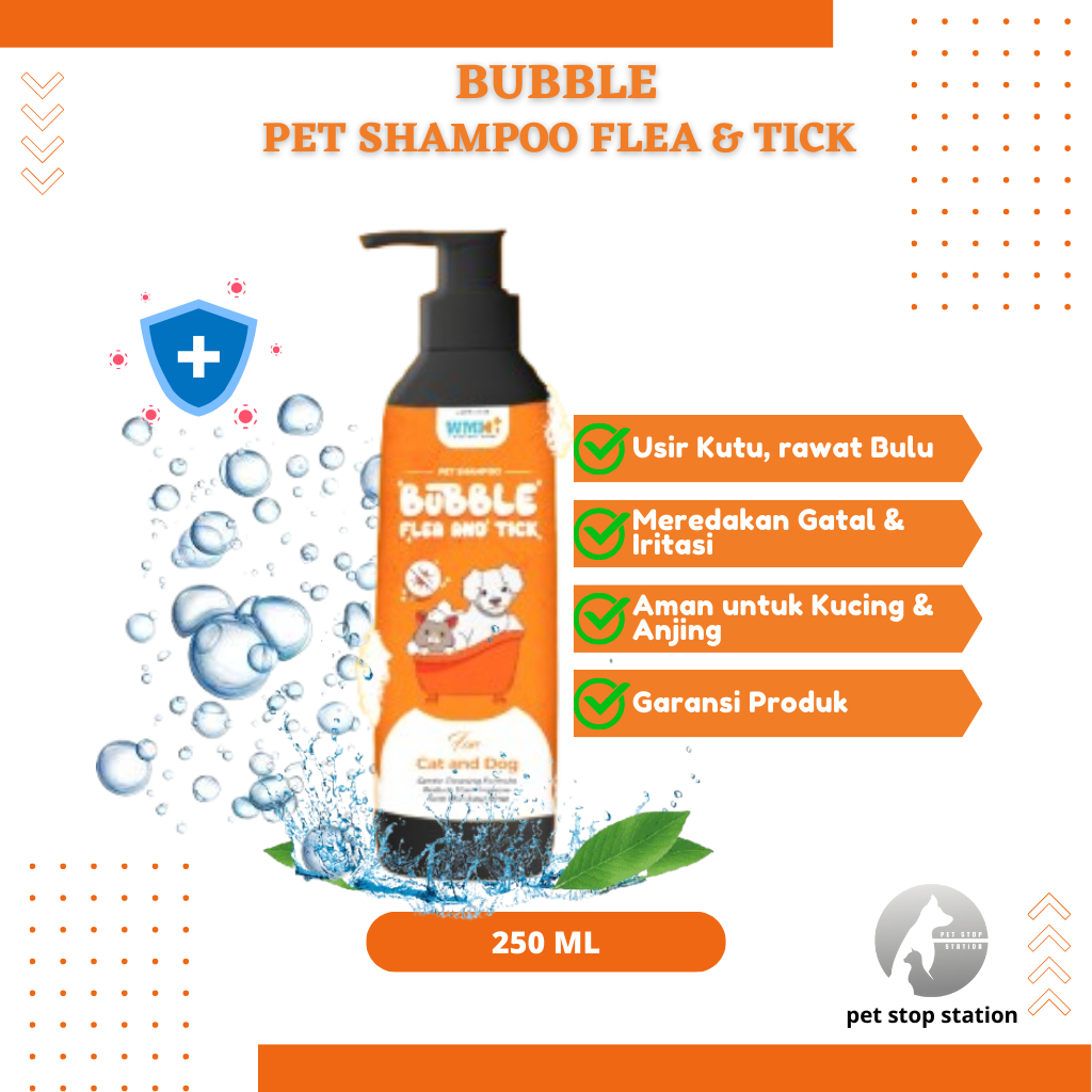 Jual Pet Shampoo Bubble 250 ml - Shampoo cat dog removal for ticks and ...