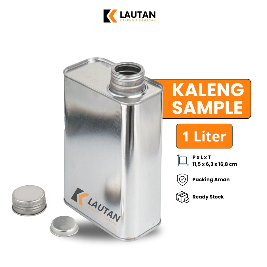 Jual Kaleng Sample 1 Liter BBM Solvent SPBU Bensin Oli Thinner Lautan ...