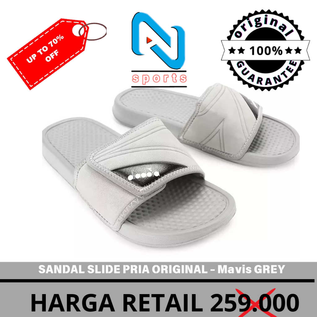 Jual SANDAL DIADORA SLIDE PRIA ORIGINAL - MAVIS GREY ORIGINAL 100% ...