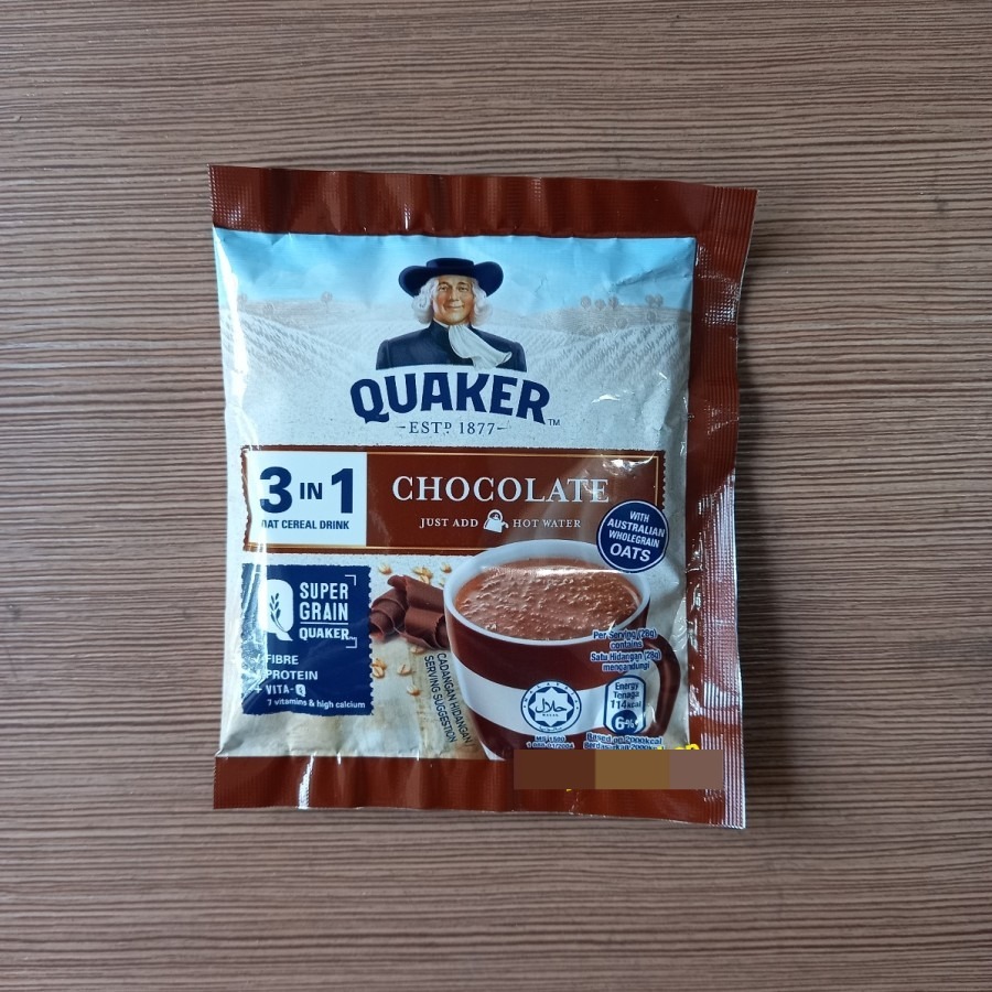 Jual Quaker 3in1 Chocolate Polybag 28g Minuman Sereal Oats | Shopee ...