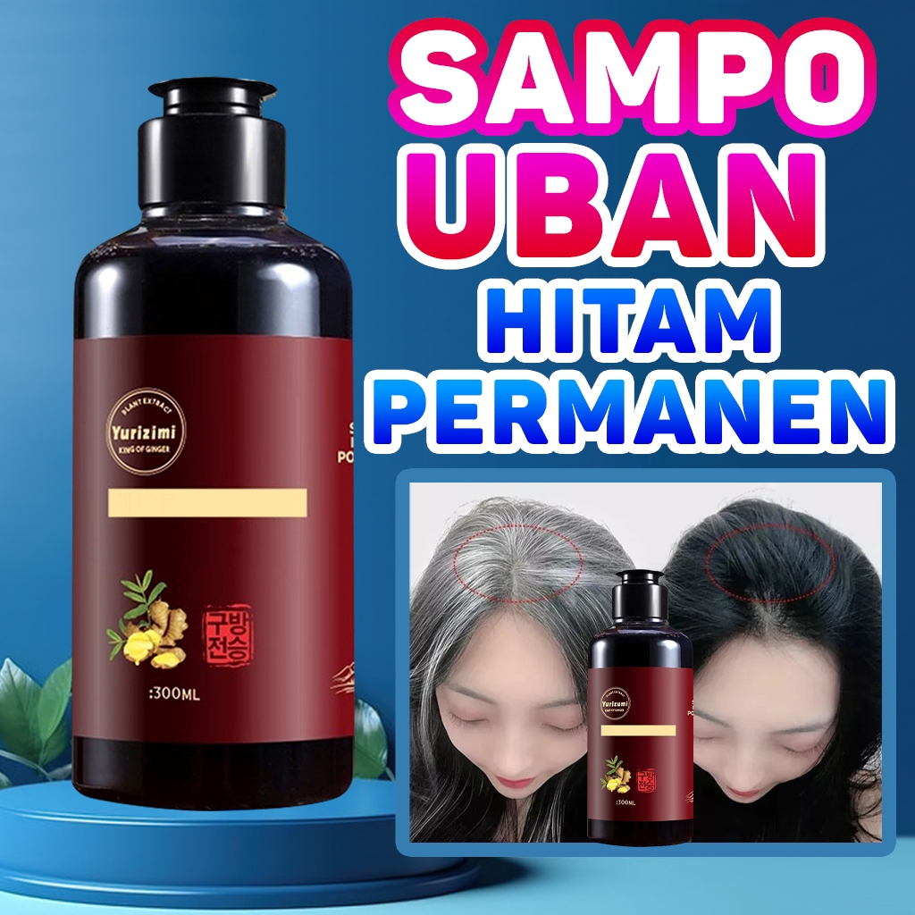 Jual Shampo Penghilang Uban 300ML Permanen Penghitam Black Herbal ...