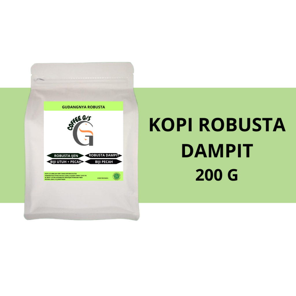 Jual COFFEE G/S Kopi Robusta dampit 200g Biji Dan Bubuk | Shopee Indonesia